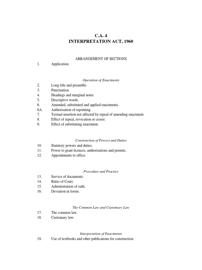 Ghana Interpretation Act Overview | PDF | Consul (Representative) | Repeal
