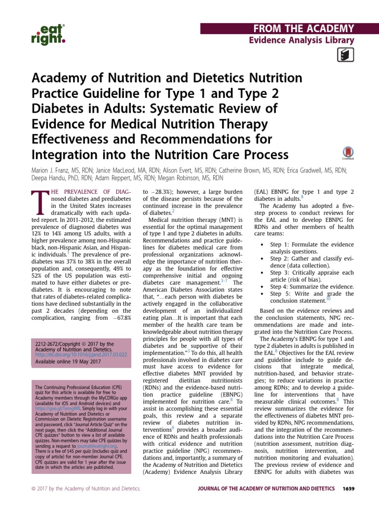 Guia Practica DMI y DMII | PDF | Dietitian | Evidence Based Medicine