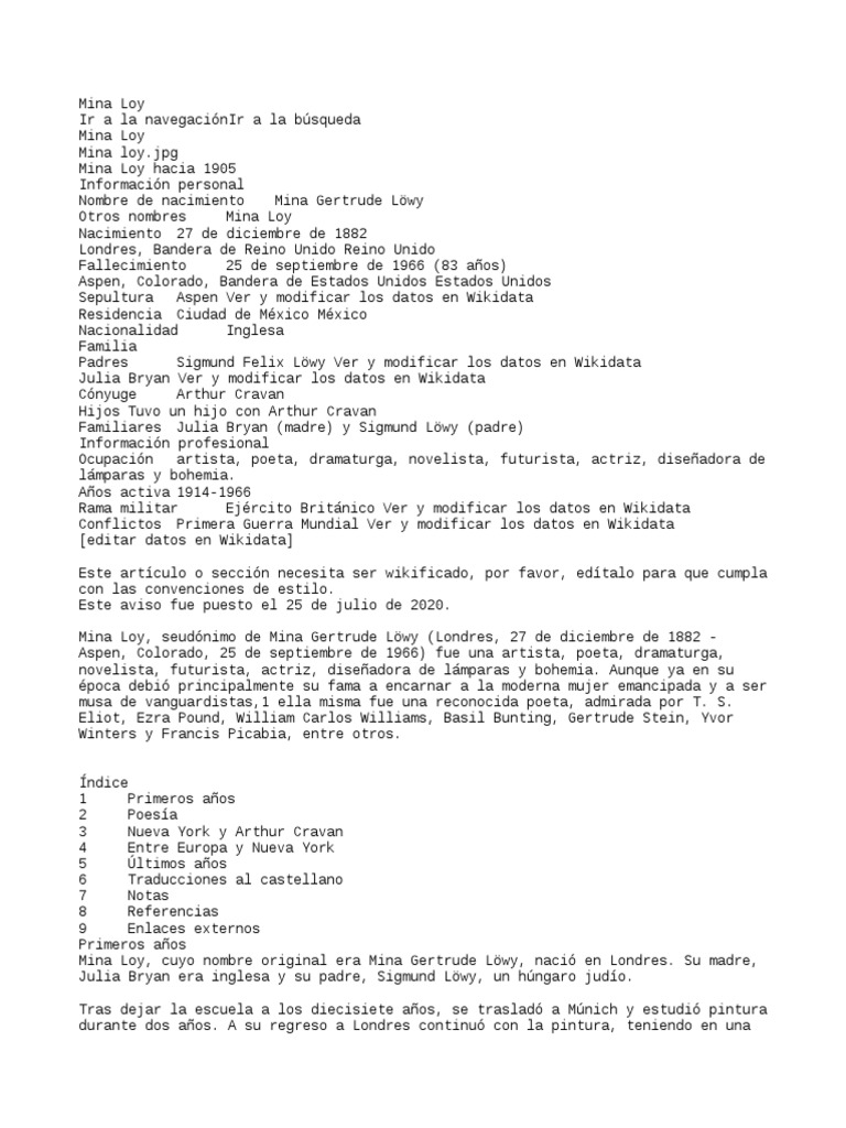 Mina Loy | PDF | Poesía | Pinturas