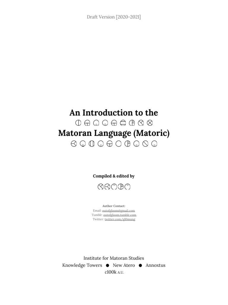 Introduction To The Matoran Language (Matoric) (2021) | PDF | Vowel ...