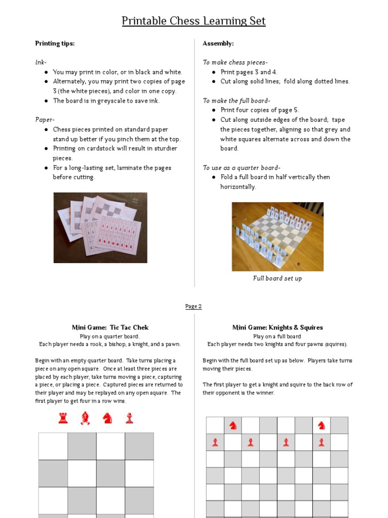 Printable Chess Game | PDF | Board Games | Competitive Games