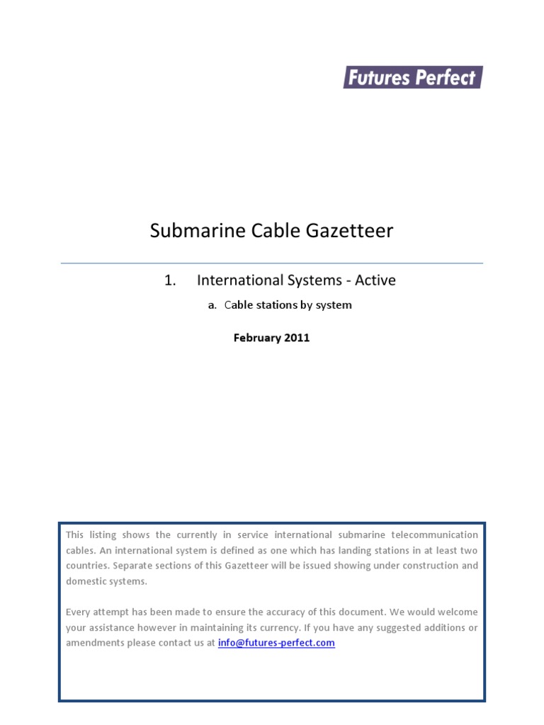 International Submarine Cable Systems | PDF