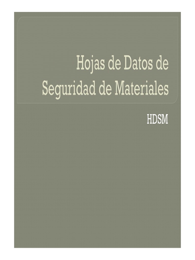 HDSM | PDF | Química | Ciencias fisicas