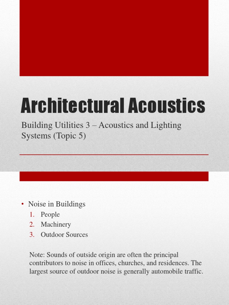 Key Considerations for Acoustical Design in Buildings | PDF | Acoustics ...