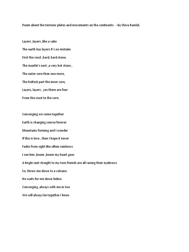 Tectonic Plates: A Poetic Exploration | PDF | Art