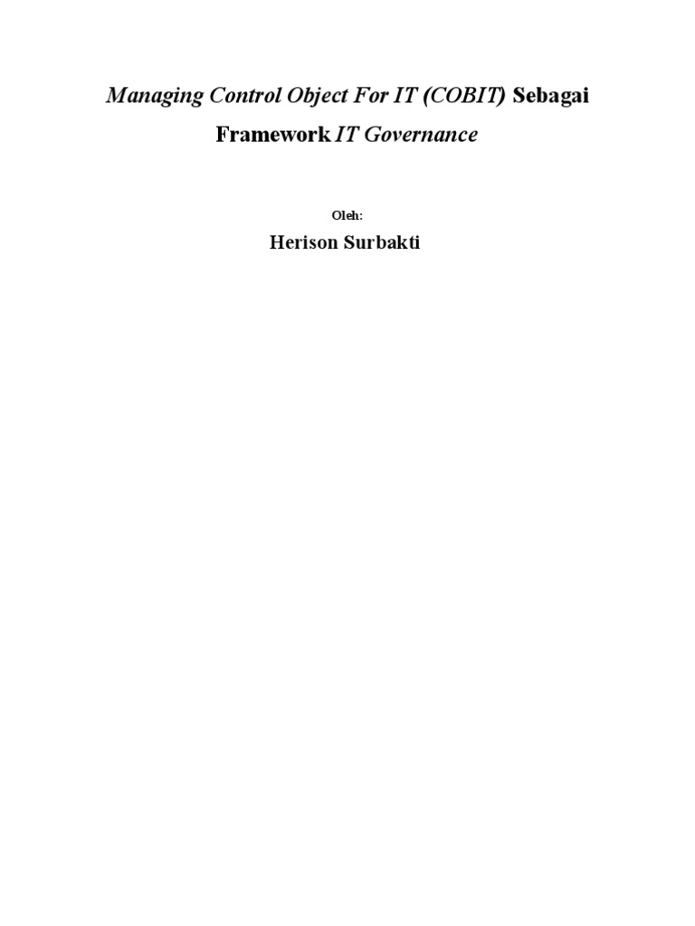 Cobit Iso Itil Comparison Pdf Bisnis Komputer