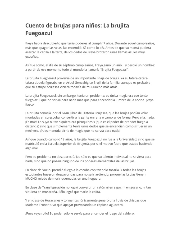 Cuento de Brujas para Niños | PDF | Brujería