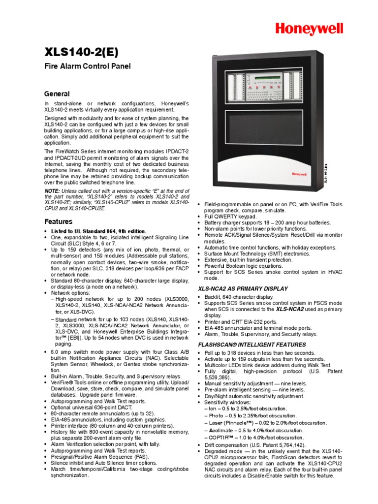 XLS140-2 (E) : Fire Alarm Control Panel | PDF | Amplifier | Computer ...