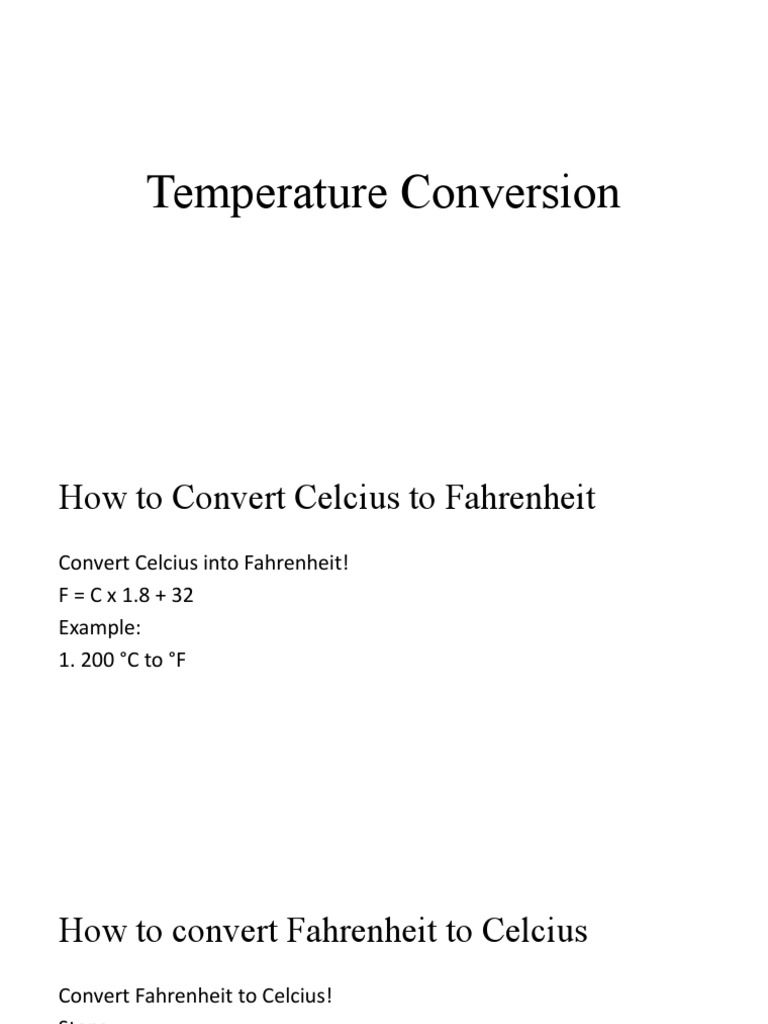 Temperature Conversion | PDF | Teaching Methods & Materials | Science & Mathematics