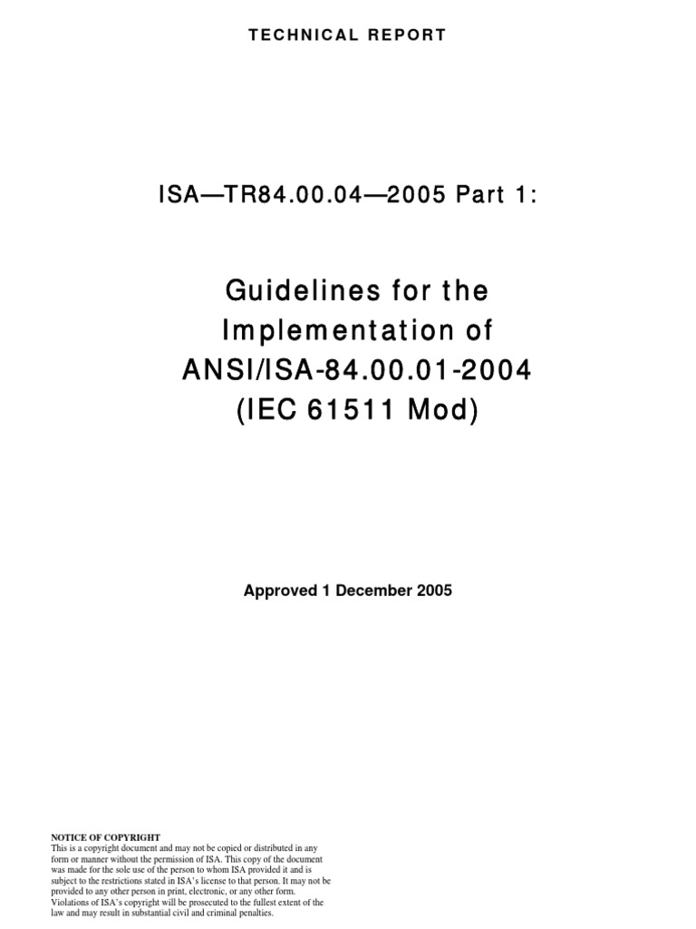 ISA-TR84.00.04-2005 Part 1 | Download Free PDF | Verification And ...