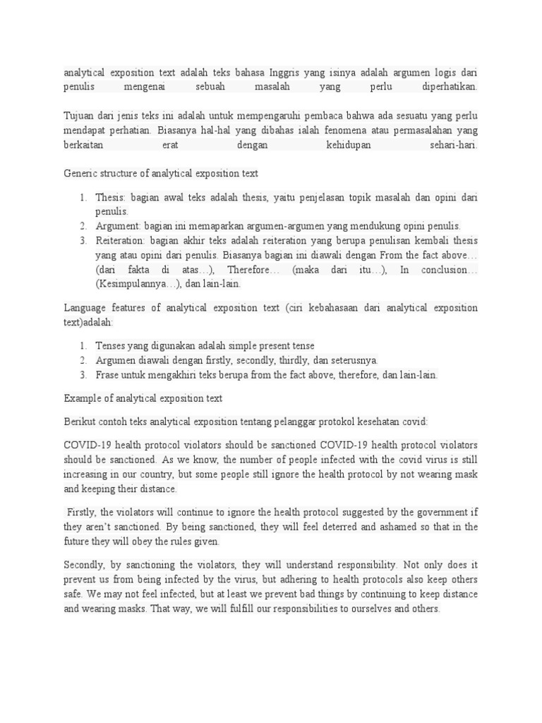 Analytical Exposition Text Adalah Teks Bahasa Inggris Yang Isinya ...