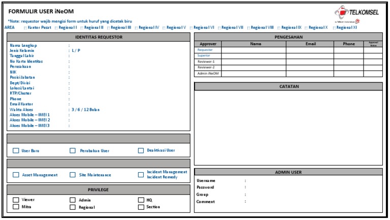 iNeOM UAM - Form Request User | PDF | Computer Access Control | Computer Security