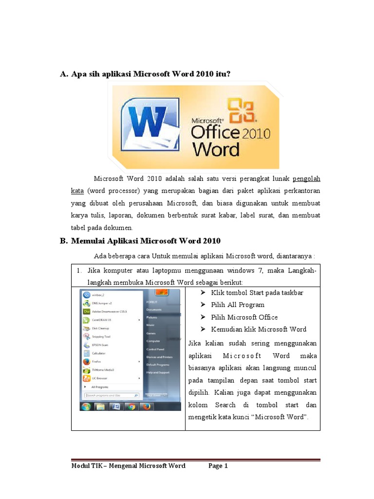 Modul Ms Word 2010 | PDF