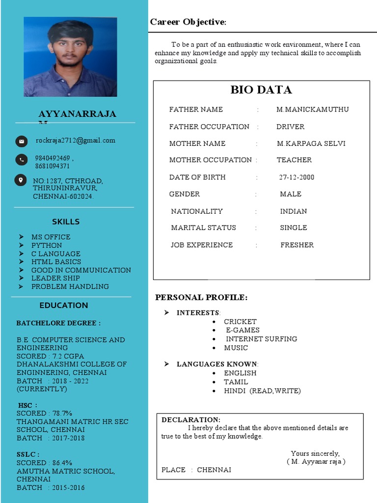 Btech Mtech Resume1 | PDF