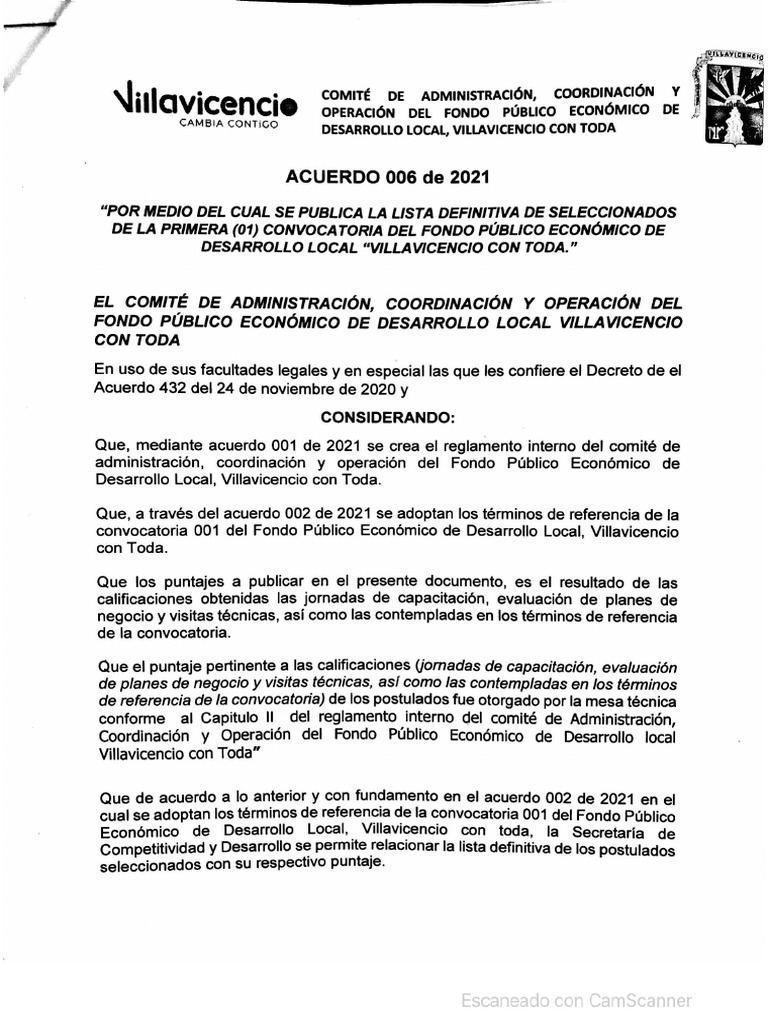 Acuerdo 006 - Fondo Público | PDF