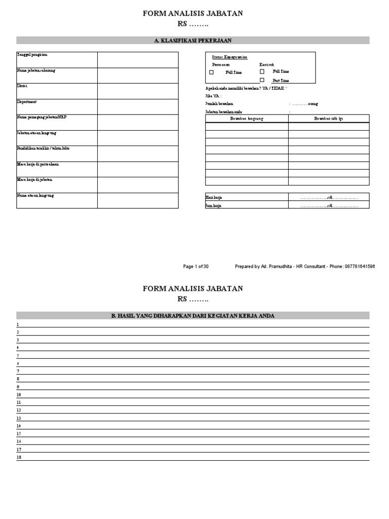 Form Job Analysis | PDF
