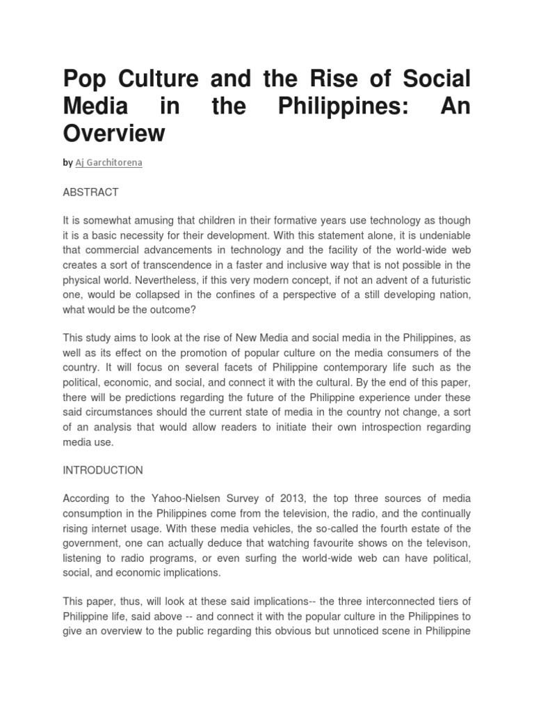 Pop Culture and The Rise of Social Media | PDF | News | Popular Culture