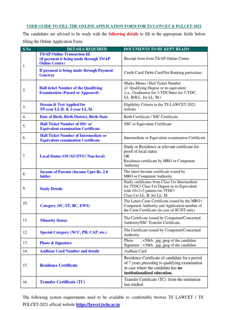 Final USER GUIDE - TS LAWCET - PGLCET - 21 | PDF | Payments | Credit Card