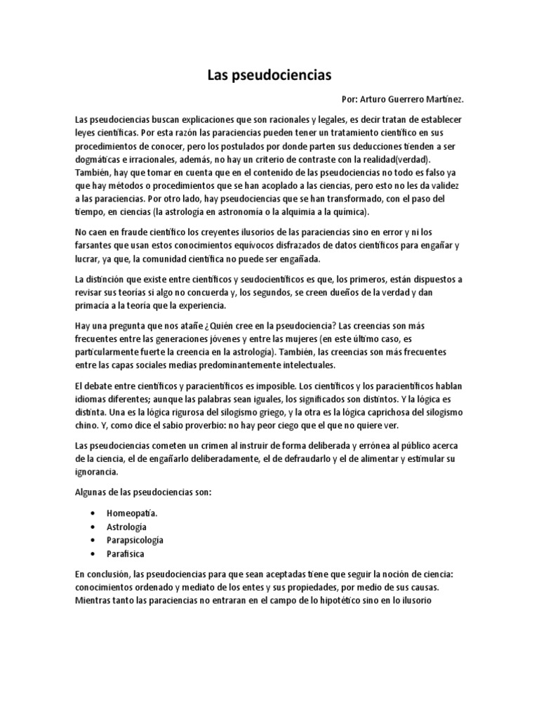 Las Pseudociencias | Descargar gratis PDF | Pseudociencia | Verdad