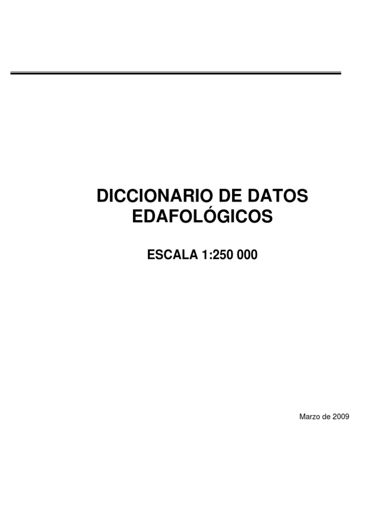 Diccionario de Datos Edafologico | PDF | Objeto (informática) | Dimensión