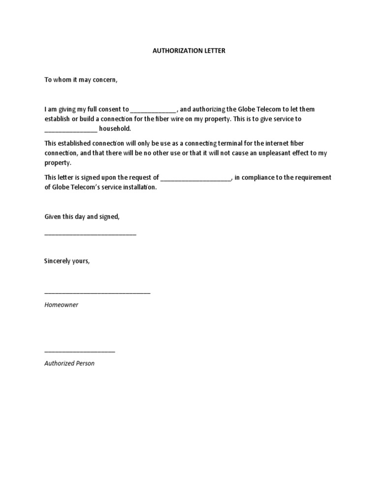 Wifi Authorization Letter | PDF