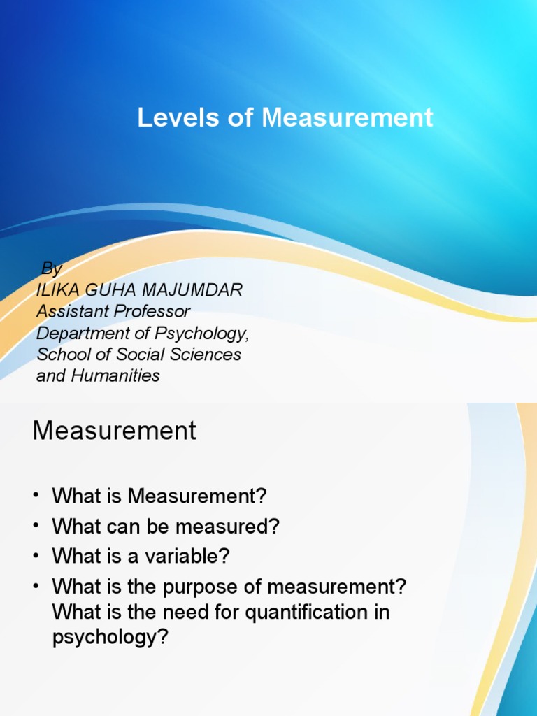 Understanding Levels of Measurement in Psychology | PDF | Level Of ...