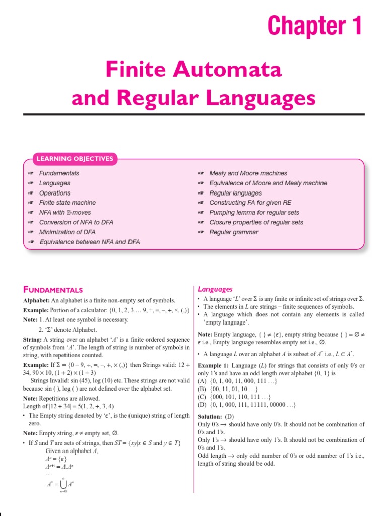1 Finite Autometa | PDF | Theory Of Computation | Metalogic