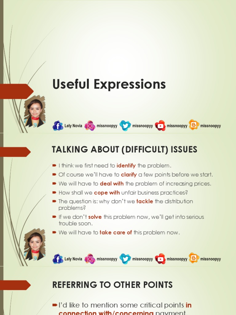 Essential Expressions for Discussing Issues | PDF | Career & Growth