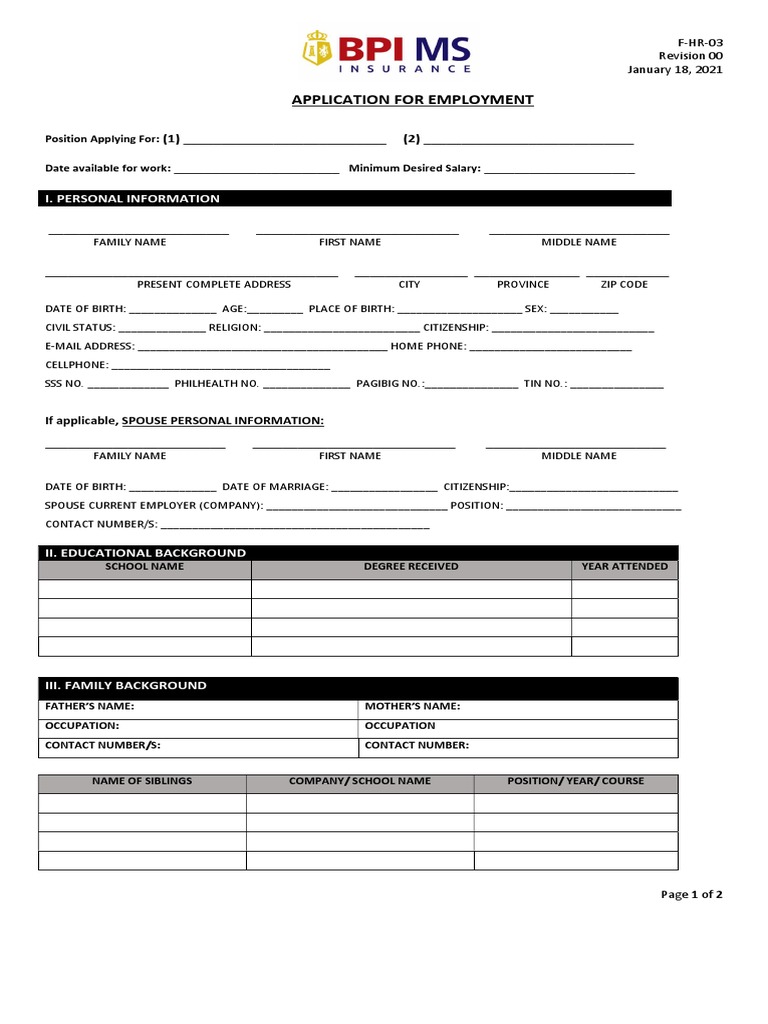BPIMS Application Form | Download Free PDF | Common Law | Privacy