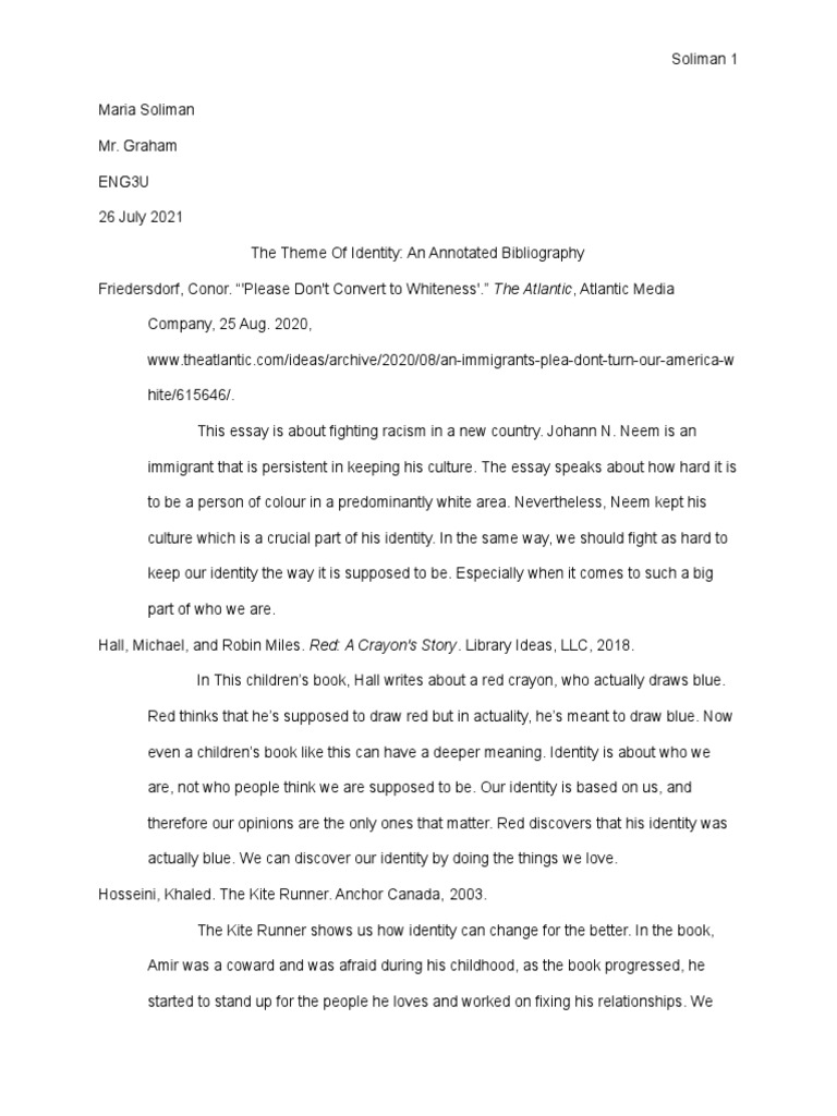 Mla Annotated Bibliography - Maria Soliman | PDF | Communication | Books