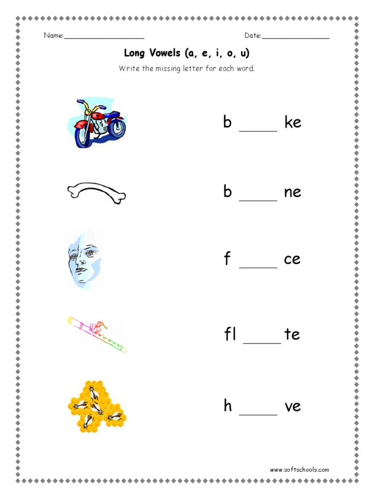 Long Vowel Worksheets for Kids | PDF | Language Arts & Discipline