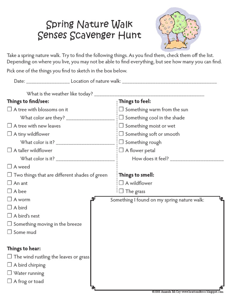 Spring Nature Walk Worksheet | PDF