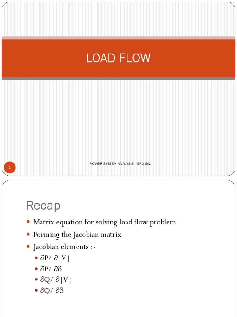 Formation and Solution of the Jacobian Matrix for the Newton Raphson ...
