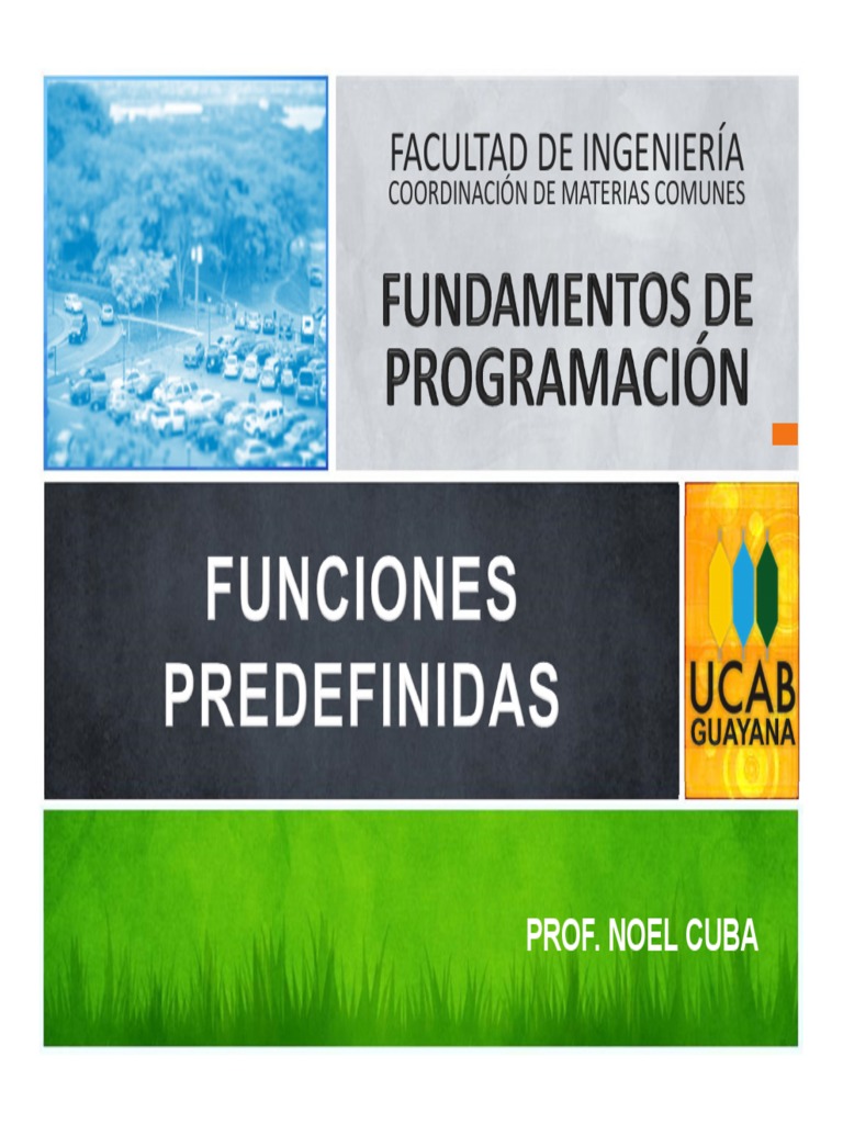 Funciones Predefinidas | PDF | Lenguaje de programación | Función (Matemáticas)