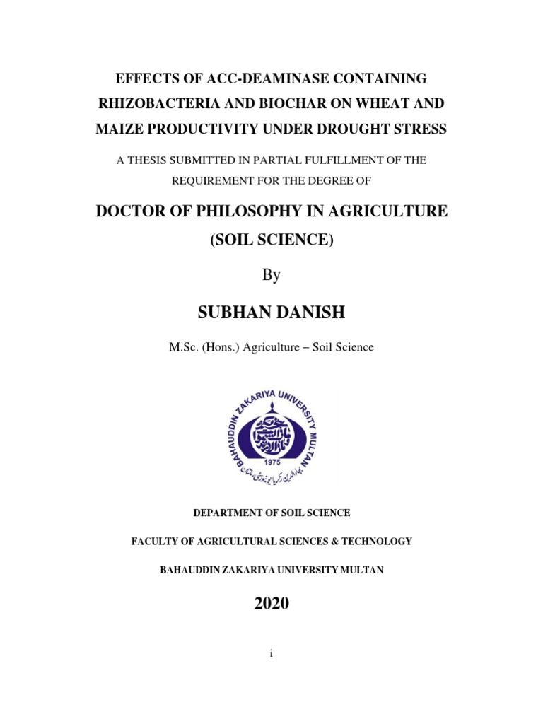 Subhan Danish Soil Sci 2020 Bzu | Descargar gratis PDF | Root | Soil