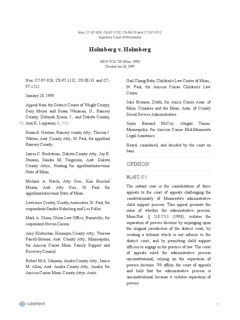 Holmberg v. Holmberg | PDF | Jurisdiction | Separation Of Powers Under ...