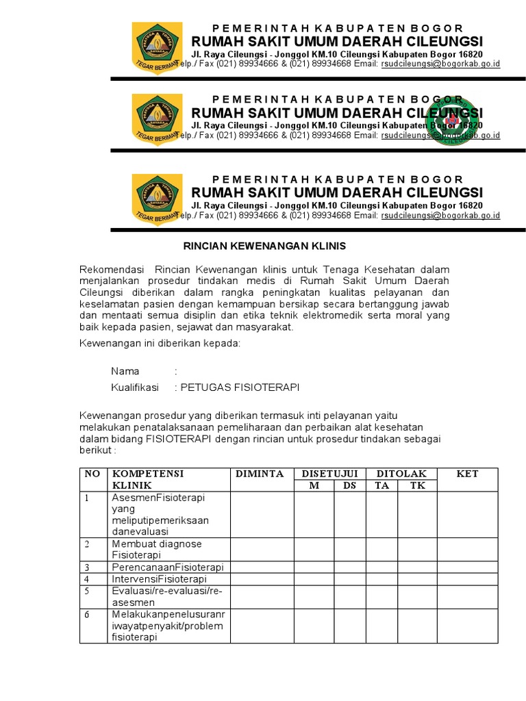 RKK Fisioterapi | PDF | Pengembangan Diri