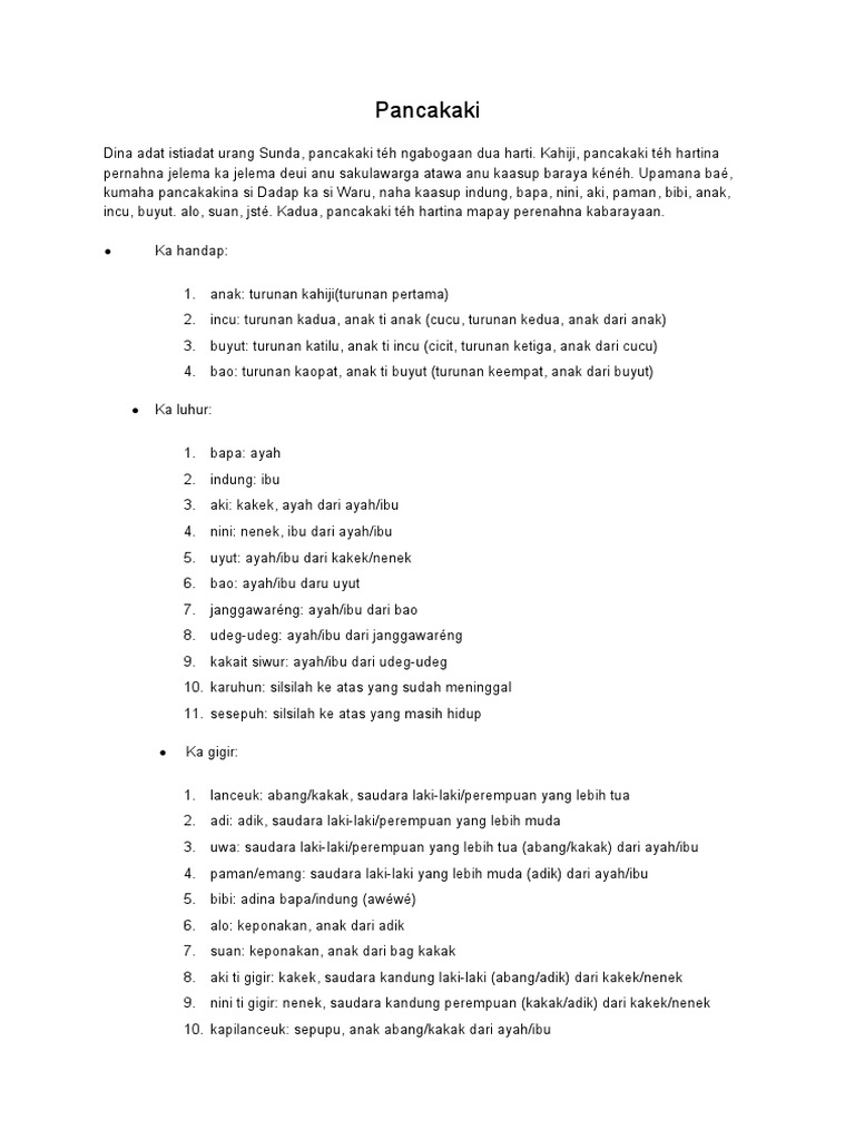 Pancakaki Basa Sunda | PDF