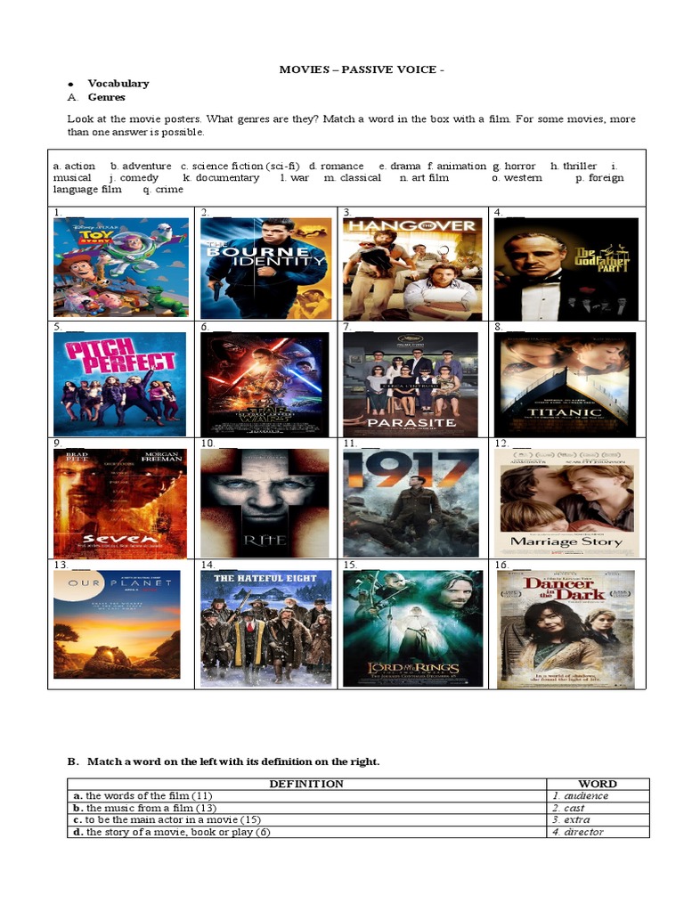Workshop Movies and Passive Voice | PDF | Cinema | Leisure