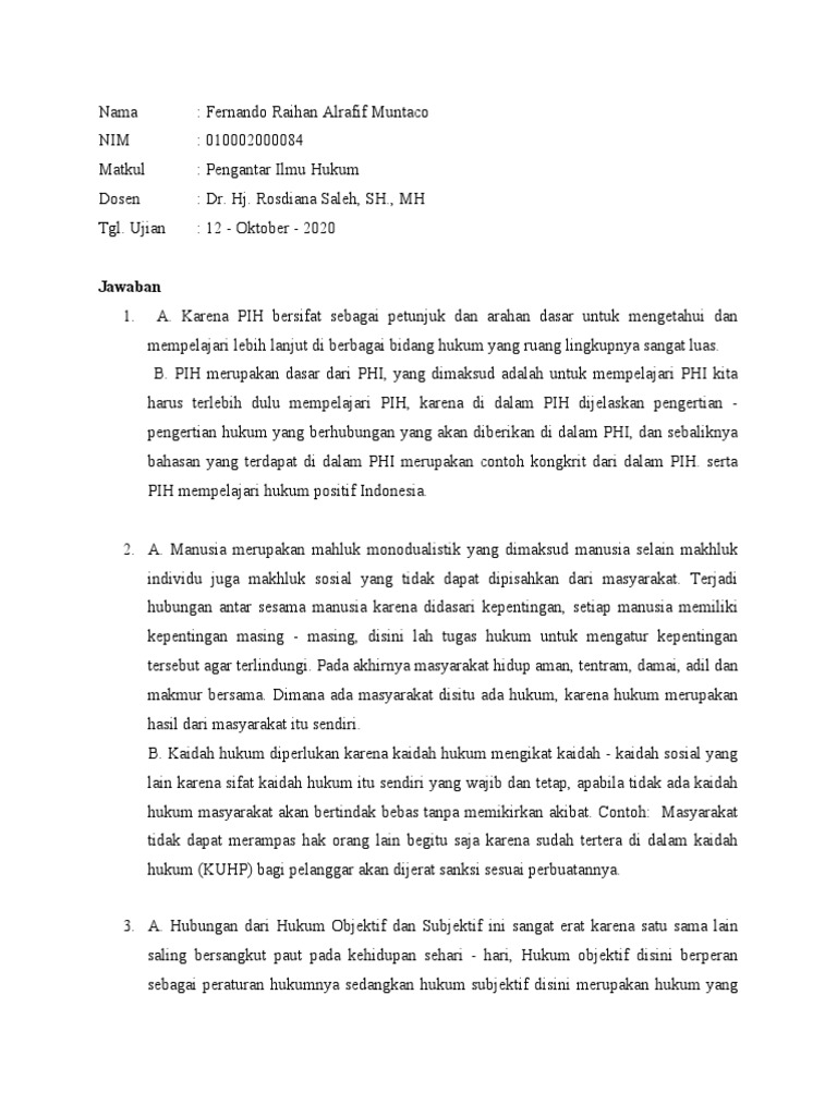 UTS PIH (Fernando Raihan, 010002000084) | PDF | Politik