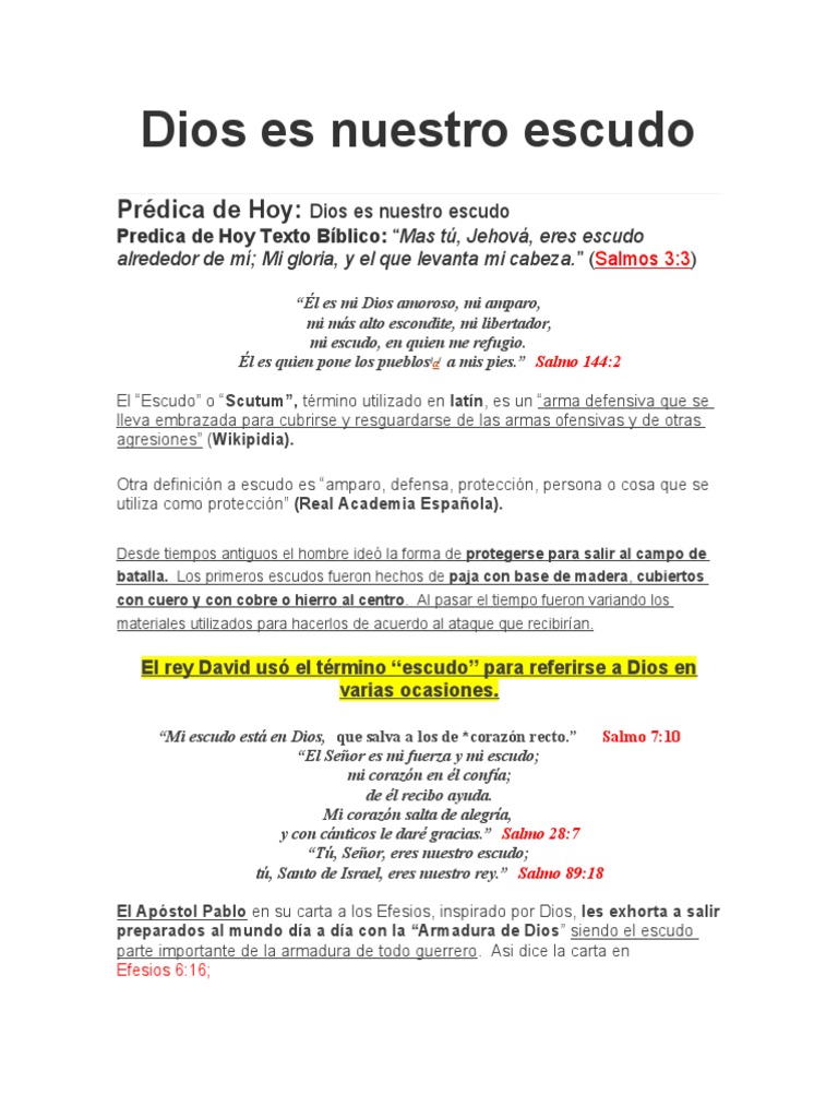 Dios Es Nuestro Escudo | PDF | Proteger | Salmos
