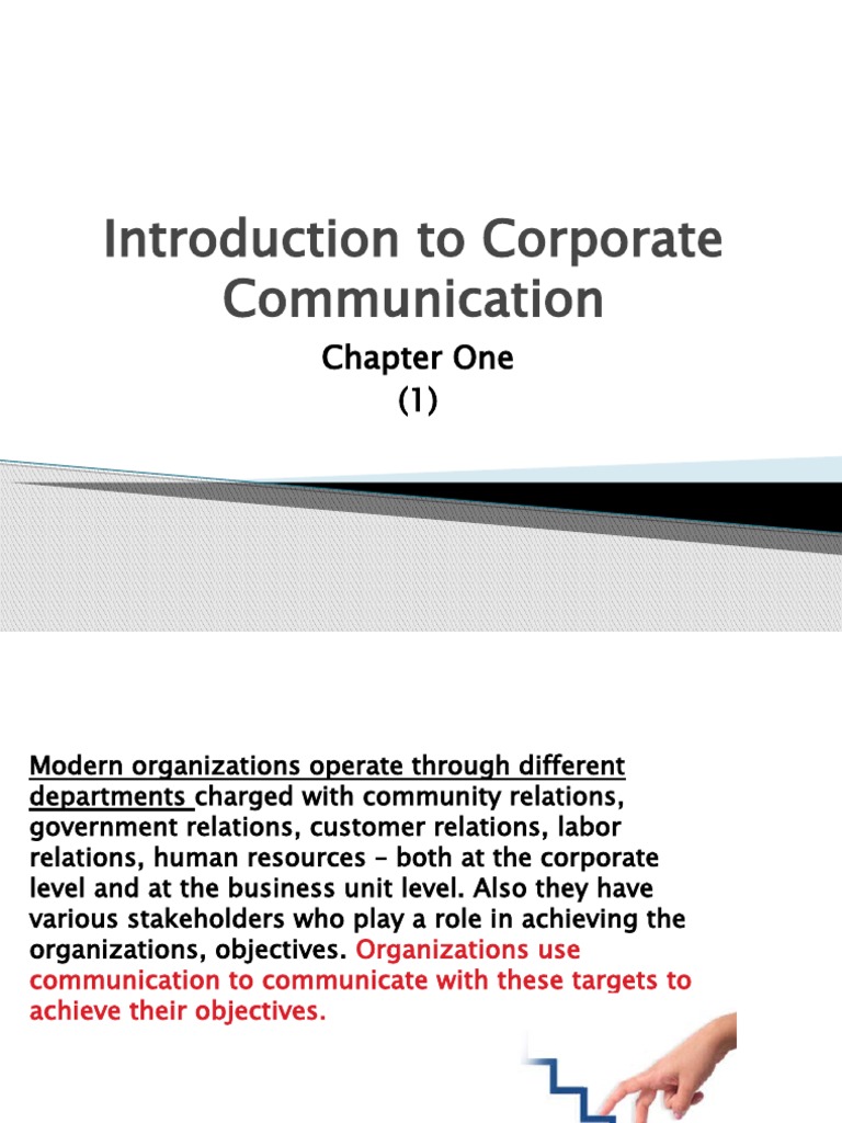 Introduction To Corporate Communication: Chapter One | PDF | Marketing ...