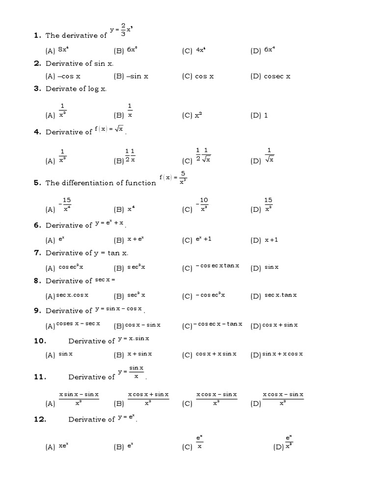 Class 11 Basic Differentiation | PDF | Elementary Geometry | Algebra