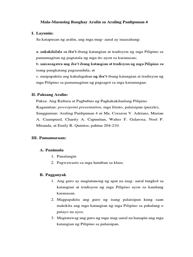 GROUP 2 (Mala-Masusing-Banghay-Aralin-sa-Araling-Panlipunan-4) | PDF