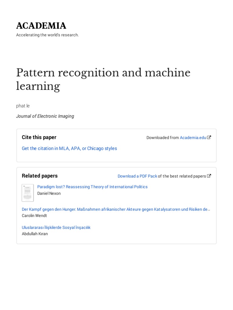 Pattern Recognition and Machine Learning | PDF