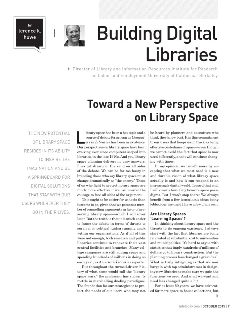 Toward A New Perspective On Library Space | PDF | Librarian | Libraries