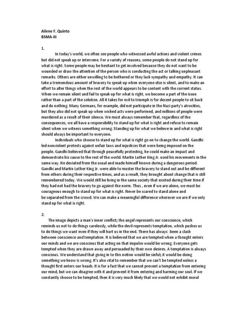 Moral Courage - Activity (Ethics) | PDF | Conscience | Courage