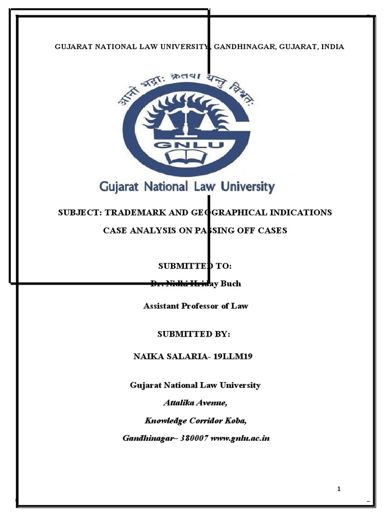 Introduction To Passing Off | PDF | Trademark | Lawsuit