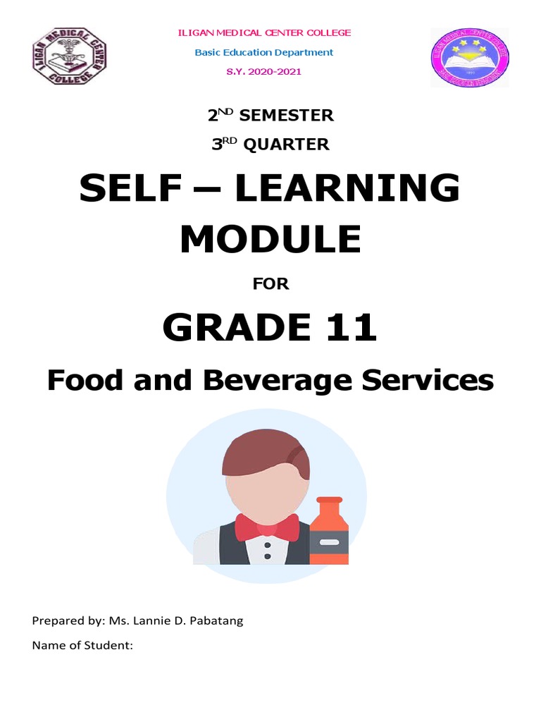 Grade 11 FBS MODULE 3rd Quarter | Download Free PDF | Tableware | Foods