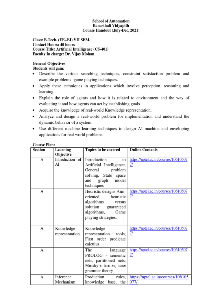 Handouts AI | PDF | Artificial Intelligence | Intelligence (AI) & Semantics